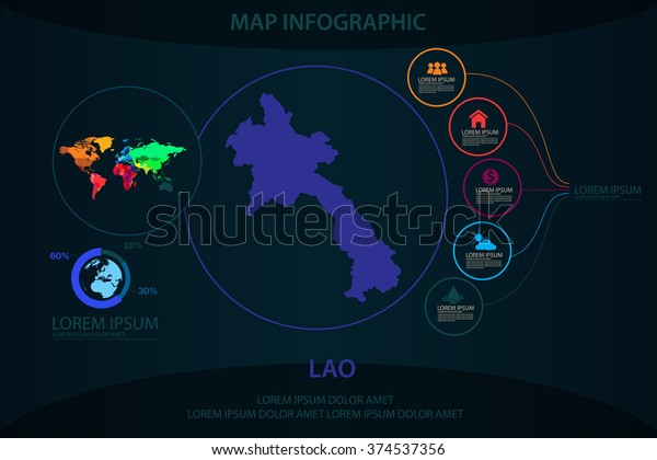 Lao Map Infographic: เวกเตอร์สต็อก (ปลอดค่าลิขสิทธิ์) 374537356 ...