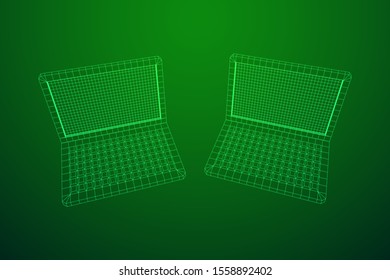 Laptop Abstract Mesh Background Design Computer Stock Vector (Royalty ...