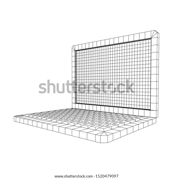 Laptop Abstract Mesh Background Design Computer Stock Vector (Royalty ...