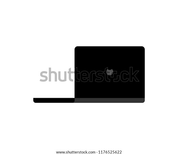 Laptop Back Isolated Black Notebook Vector Stock Vector (Royalty Free ...