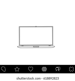 Laptop Black Outline Vector Icon Editable Stock Vector (Royalty Free ...