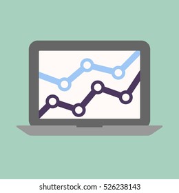 Laptop Business Chart Concept Stock Vector (Royalty Free) 590869937