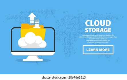 Laptop Cloud Storage Exchange Information Cloud Stock Vector (Royalty Free) 2067668513 ...