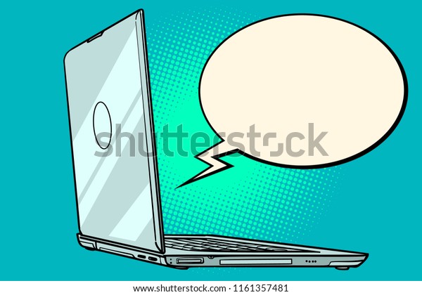 Laptop Comic Book Bubble Cartoon Pop Stock Vector (Royalty Free) 1161357481