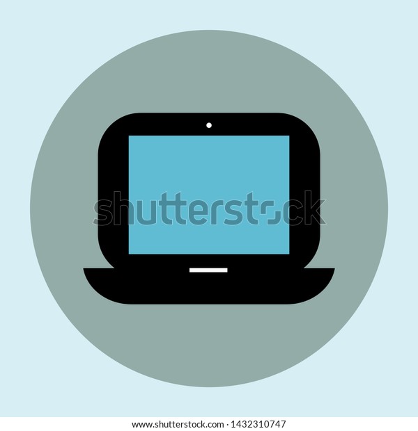 Laptop Computer Blue Blank Screen Icon Stock Vector (Royalty Free ...
