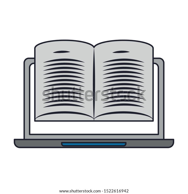Laptop Computer Book Icon On Screen Stock Vector (Royalty Free ...