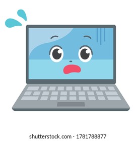 Laptop Computer Character Facing Front Illustration Stock Vector ...