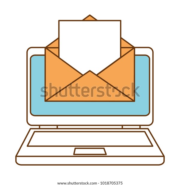 Laptop Computer Envelope Stock Vector (Royalty Free) 1018705375 ...