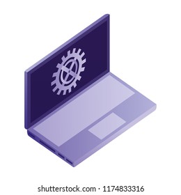 Laptop Computer Gear Machine Screen Stock Vector (Royalty Free ...