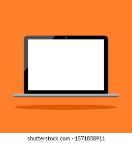 Laptop Computer Icon Blank White Screen Stock Vector (Royalty Free ...