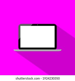 Laptop Computer Icon Blank White Screen Stock Vector (Royalty Free ...
