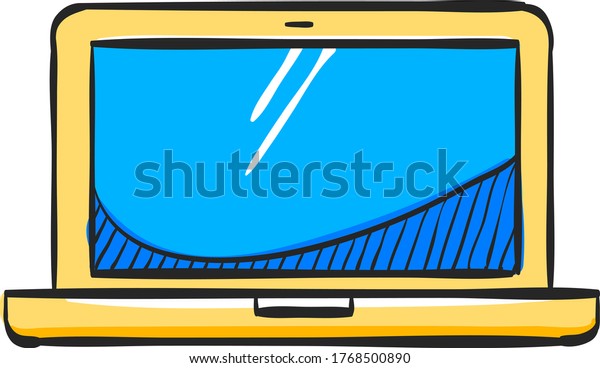 Laptop Computer Icon Color Drawing Stock Vector (Royalty Free ...