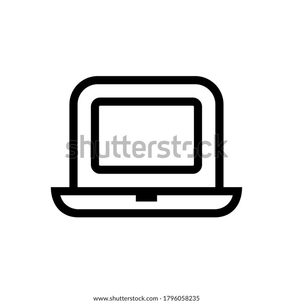 Laptop Computer Icon Line Art Style Stock Vector (Royalty Free ...