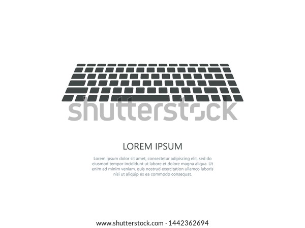 Laptop Computer Keyboard Simple Illustration Perspective Stock Vector ...