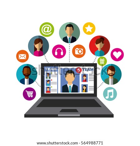 Laptop Computer Social Media Profile On Stock Vector (Royalty Free ...