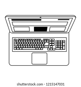 Hands Using Laptop Black White Stock Vector (Royalty Free) 1215146425