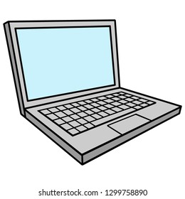 Laptop Computer Vector Cartoon Illustration Laptop: vector de stock ...
