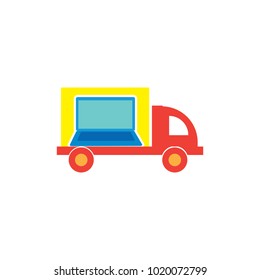 Laptop Delivery Logo Icon Design Stock Vector (Royalty Free) 1020072799 ...