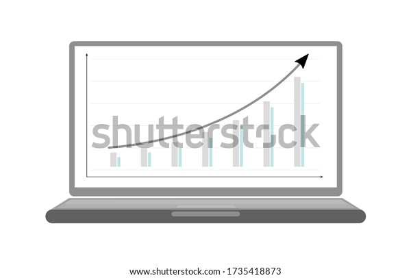 Laptop Displays Spreadsheet Onscreen Charts Stock Vector (Royalty Free ...
