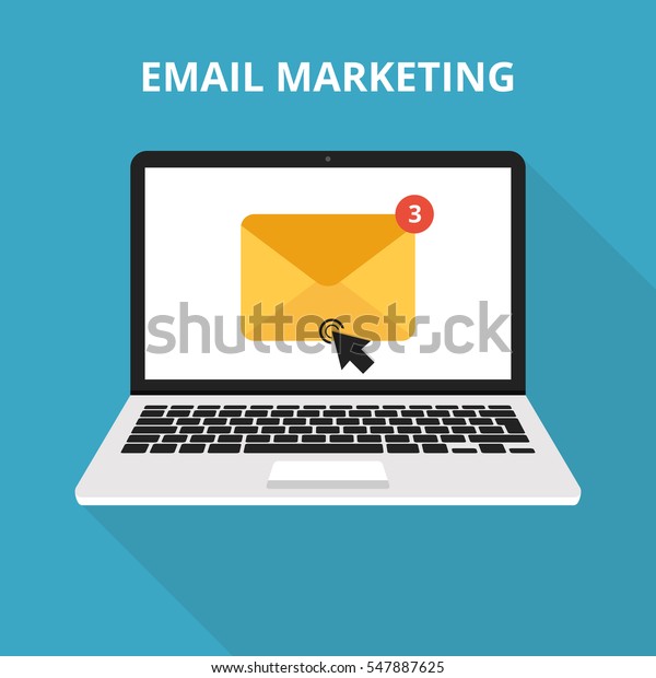 Laptop Envelope Open Email On Screen Stock Vector (Royalty Free) 547887625