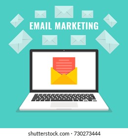Laptop Envelope On Computer Screen Email Stock Vector (Royalty Free ...