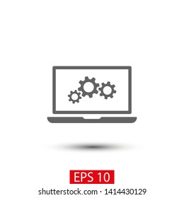 Laptop Gear Icon Vector Web Design Stock Vector (Royalty Free ...