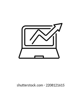 Laptop Graph Icon White Backgraund Stock Vector (Royalty Free ...