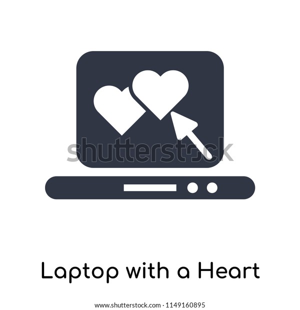 Laptop Heart Icon Vector Isolated On Stock Vector (Royalty Free ...