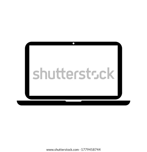 Laptop Icon Black On White Background Stock Vector (Royalty Free ...