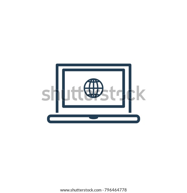 Laptop Icon Internet Access Symbol Modern Stock Vector (Royalty Free ...