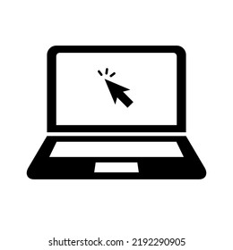 Laptop Icon Mouse Cursor Clicking On Stock Vector (Royalty Free ...
