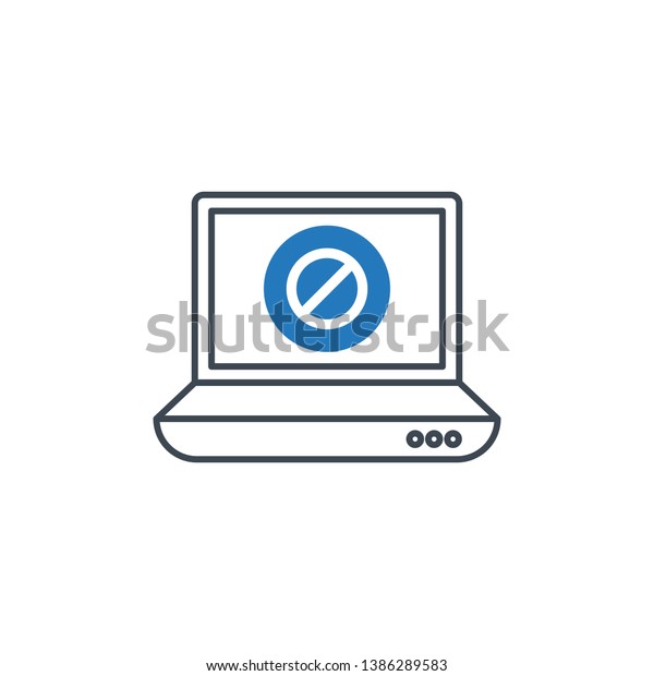Laptop Icon Not Allowed Sign Notebook Stock Vector (Royalty Free ...