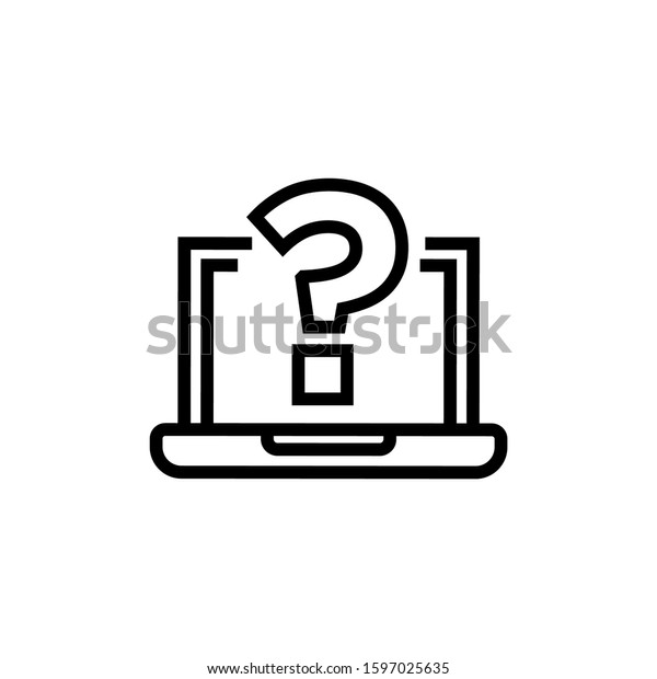 Laptop Icon Question Mark Lineart Style Stock Vector (Royalty Free ...