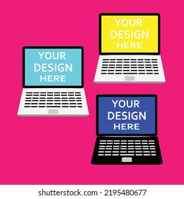 Laptop Icon Sticker Design Technology Colorful Stock Vector (Royalty ...