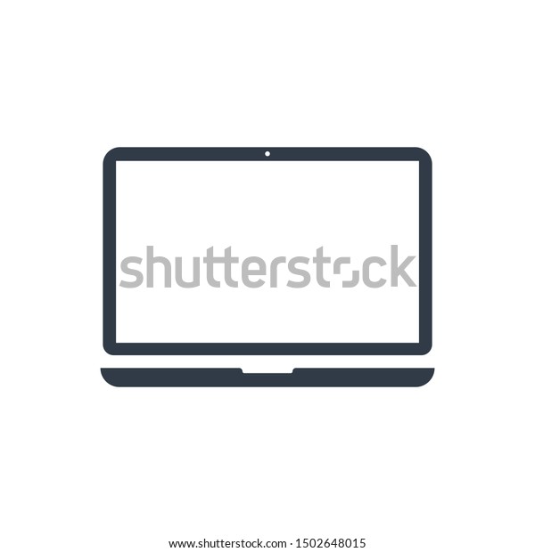 Laptop Icon White Background Stock Vector (Royalty Free) 1502648015 ...