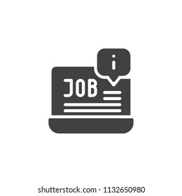 Laptop Job Notification Vector Icon Filled Stock Vector (Royalty Free ...