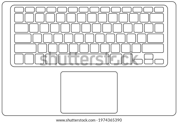 Laptop Keyboard Layout Vector Outline Isolated Stock Vector (Royalty ...