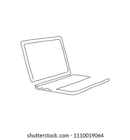 Laptop Line Drawing Vector Illustration Design Stock Vector (Royalty ...