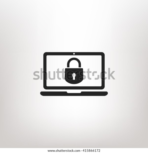 Laptop Lock Icon Vector Stock Vector (Royalty Free) 415866172