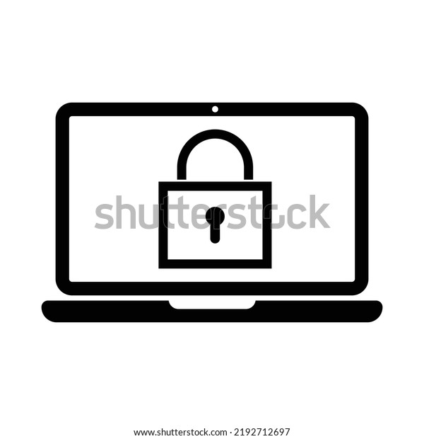 Laptop Lock Icon Vector Illustration Web Stock Vector (Royalty Free ...