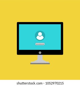 Laptop Login Form Flat Design Vector Stock Vector (Royalty Free) 1052970215