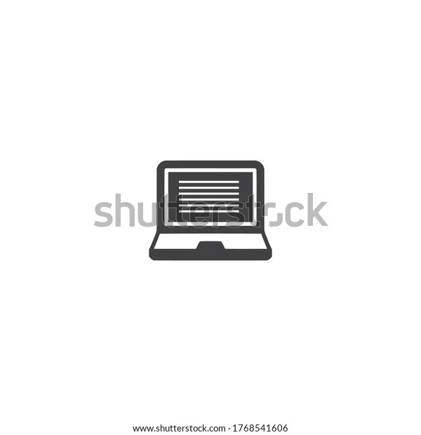 Laptop Logo Icon Design Simple Line Stock Vector (Royalty Free ...