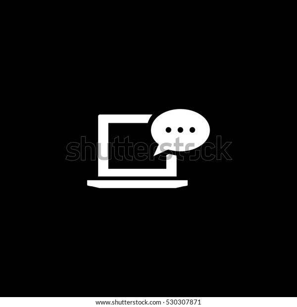 Laptop Message Icon Isolated White Background Stock Vector (Royalty ...