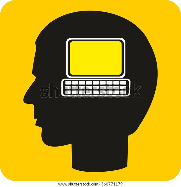 Laptop Mind Symbol Vector Design Icon Stock Vector (Royalty Free ...