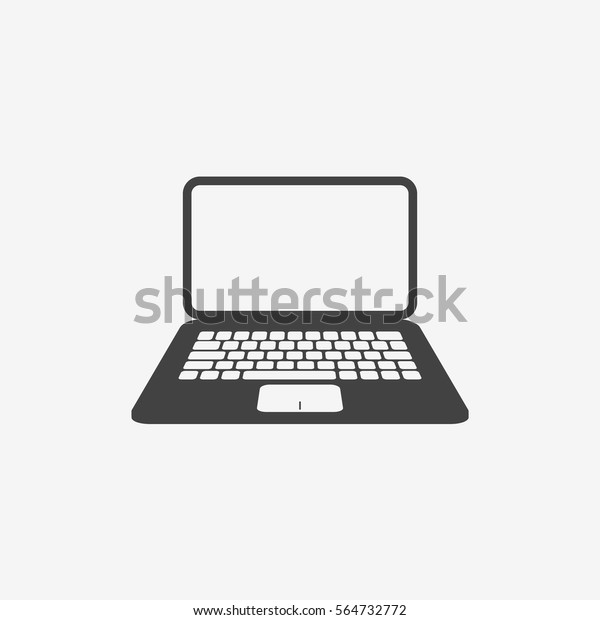 Laptop Monochrome Icon Front View Vector Stock Vector (Royalty Free ...