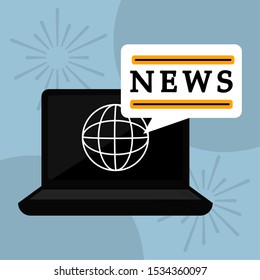 Laptop News Text News Concept Vector Stock Vector (Royalty Free ...