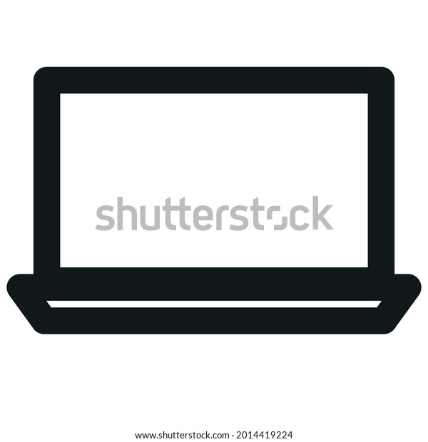 Laptop Outline Icon Suitable Office Set Stock Vector (Royalty Free ...