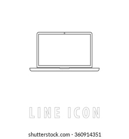 Laptop Outline Simple Vector Icon On Stock Vector (Royalty Free ...