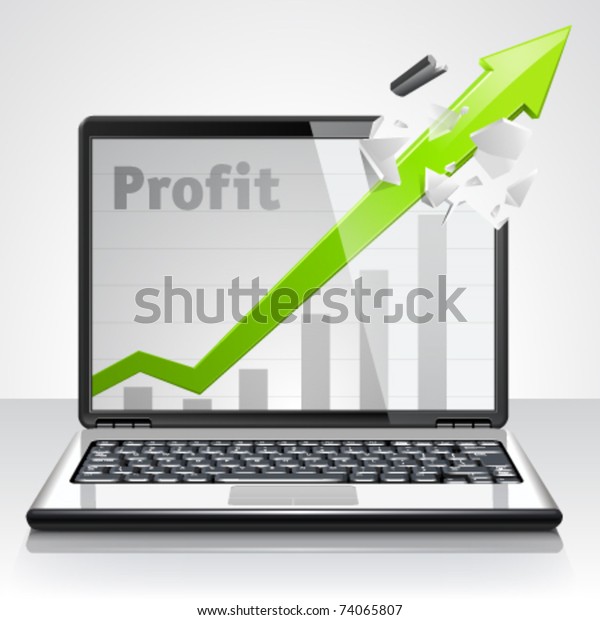 Laptop Profit Concept Vector Illustration Stock Vector (Royalty Free ...