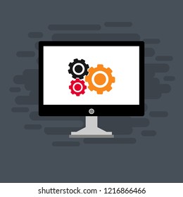 Laptop Repair Computer Service Vector Illustration Stock Vector ...